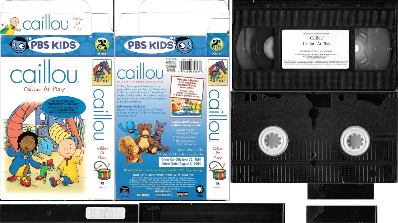 Caillou - Caillou At Play (2004, VHS USA) - Demo/Promotional/Screener ...