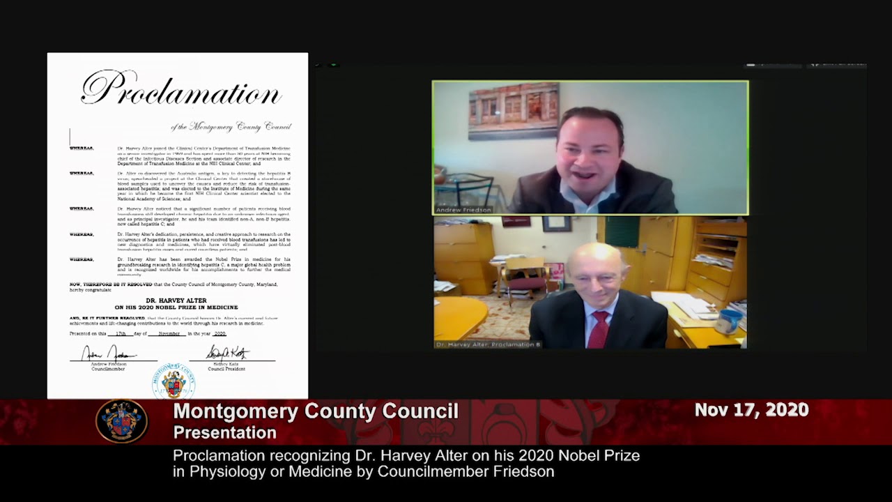 Councilmember Friedson presents a proclamation recognizing Dr. Harvey ...