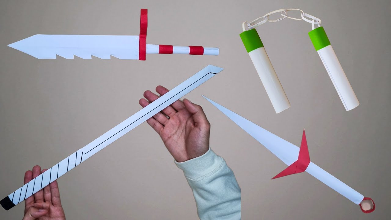Sword and Knife origami - Paper Origami - YouTube