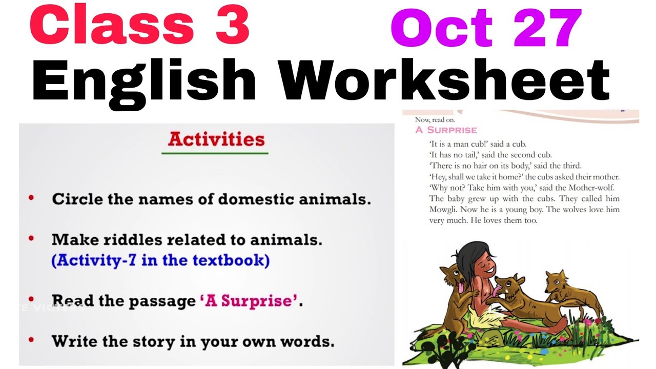 Class 3 English Worksheet Oct 27/3 rd std english worksheet 27/10/21 ...