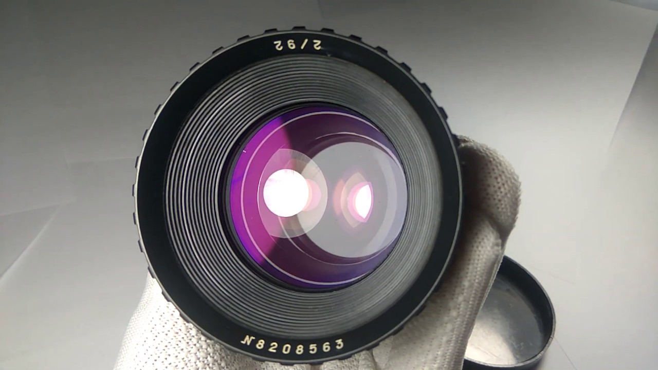Rare Lomo F-92 2/92 lens f2 92mm for 35mm film projector 24x36mm - YouTube