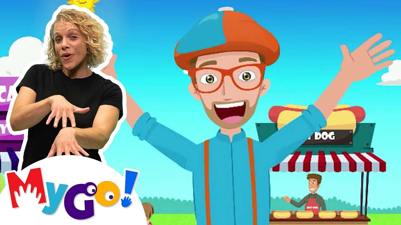 Theme Park Extravaganza! | Blippi | MyGo! Sign Language for Kids ...