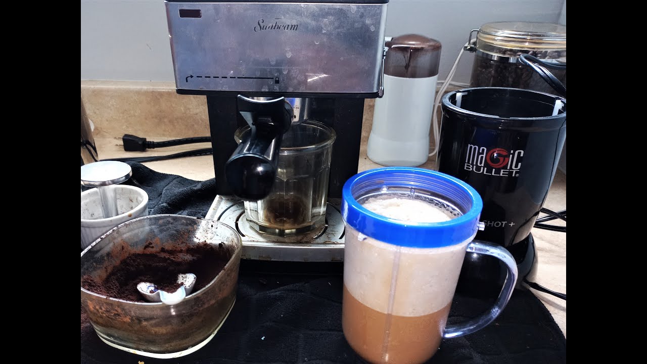 Making a Cafe frappuccino from start to finish at home using espresso ...