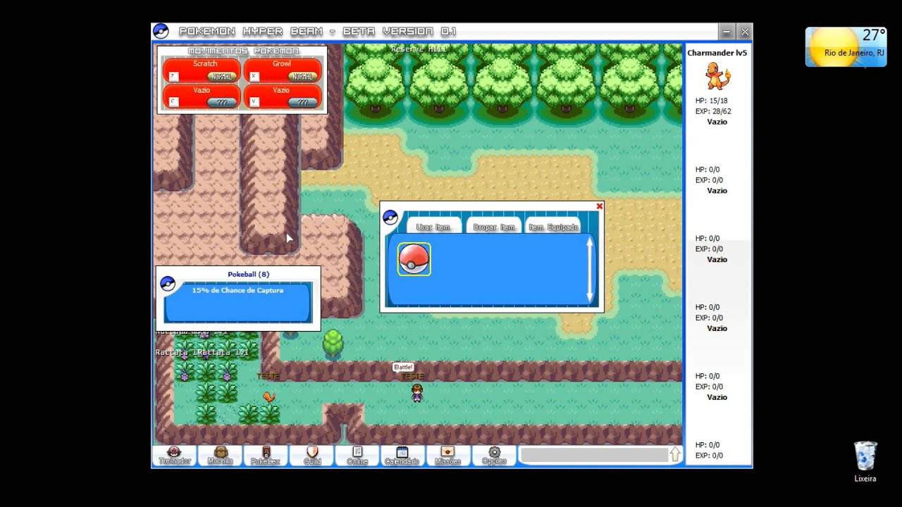 Pokemon Hyper Beam Online - Exodus Games[Interface Provisória] - YouTube