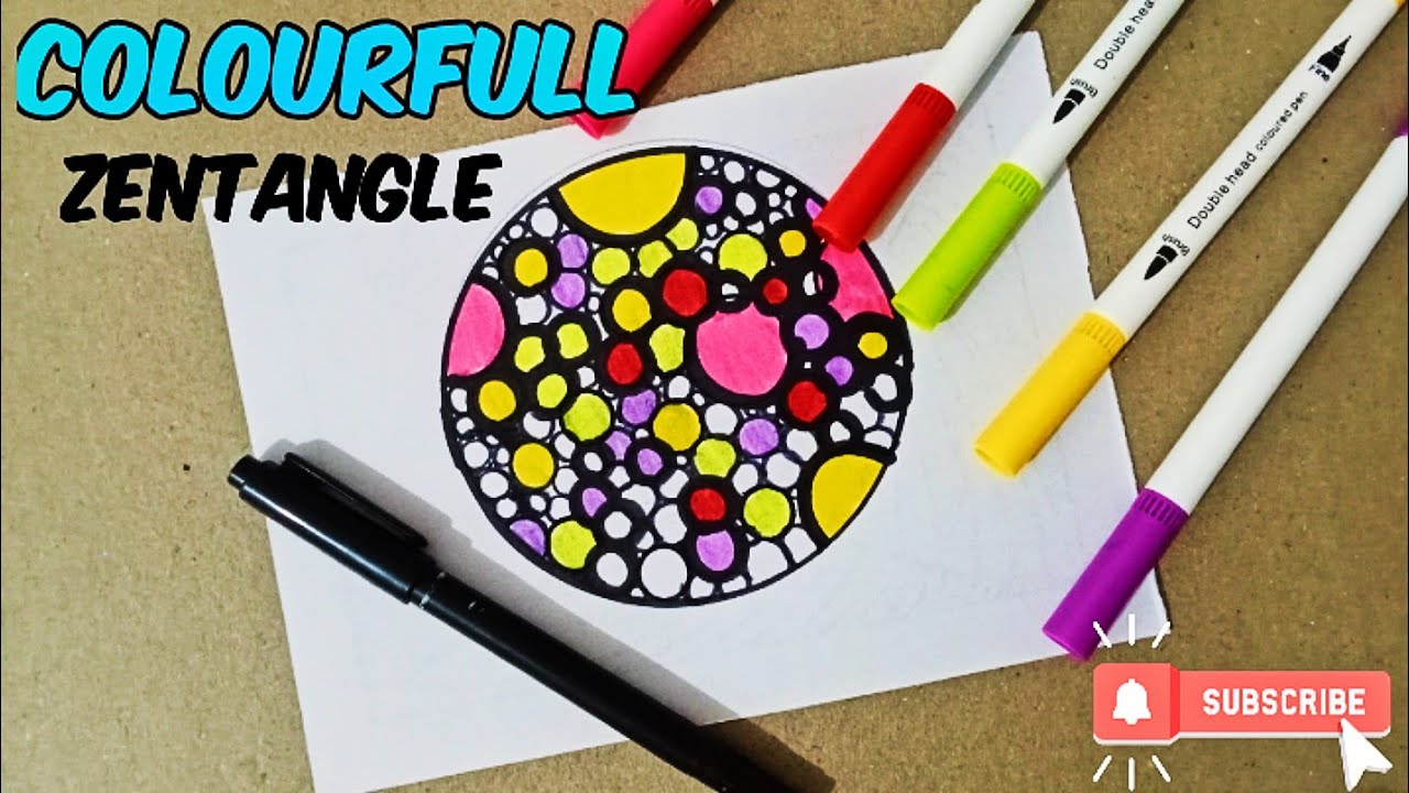 zentangle doodle art / #part5 / BUBBLE ZENTANGLE ART - YouTube
