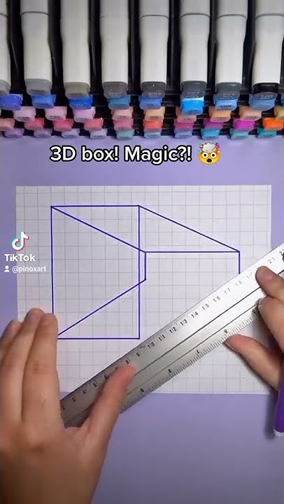 How to draw a 3D box | Easy cube drawing | #shorts - YouTube
