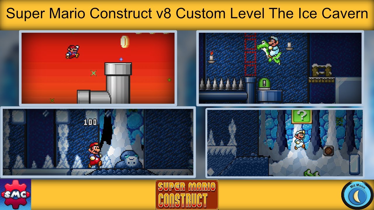Super Mario Construct v8 Custom Level SMC v8 The Ice Cavern - YouTube