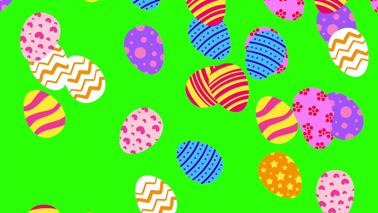 Free colorful easter eggs falling | Happy Easter | Long video | Green ...