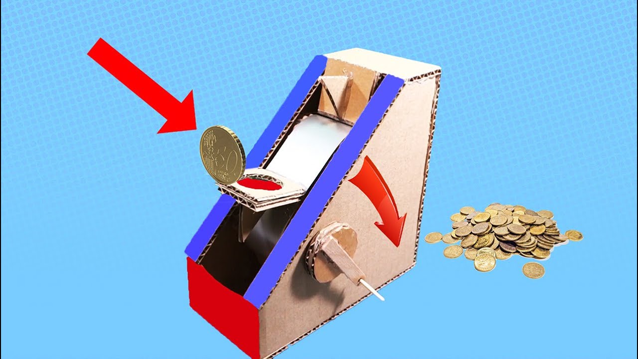 How to make a conveyor for delivery of coins in a piggy bank with your ...
