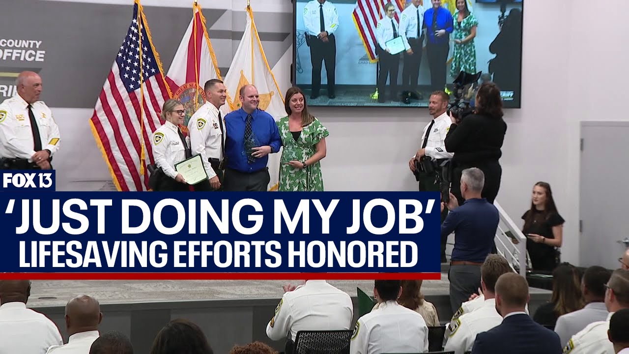 Deputy, two school staffers recognized for saving teen's life - YouTube