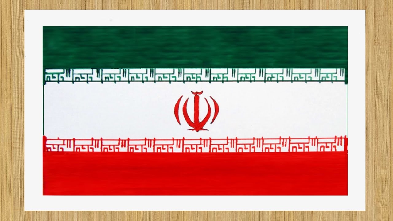 رسم علم إيران / نقاشی پرچم ایران (Iran Flag Drawing / how to Draw Flag ...