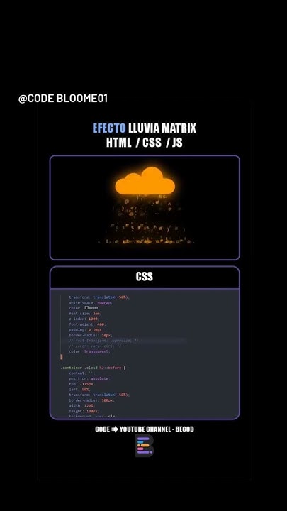 Efecto LLuvia como Matrix con CSS 🔥🔥🔥🔥 - YouTube