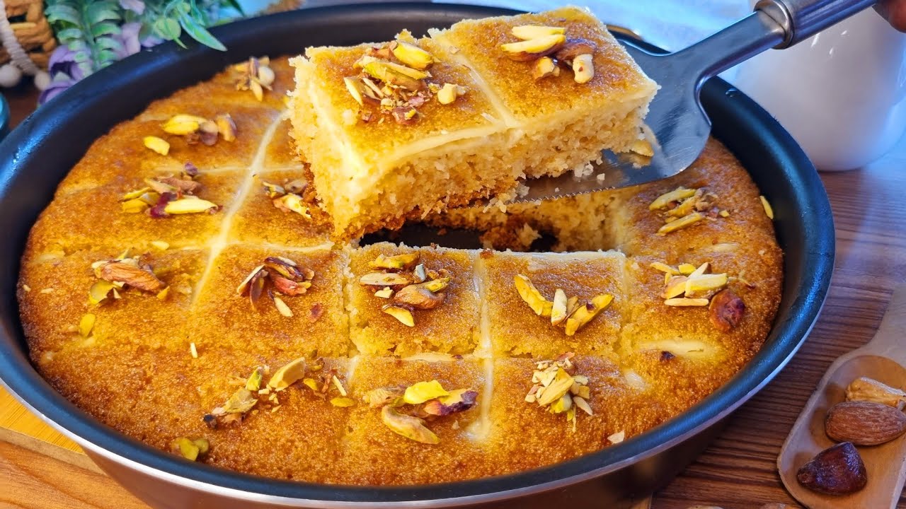 How to make Basbousa dessert recipe | Basbousa sweet recipe | Easy ...