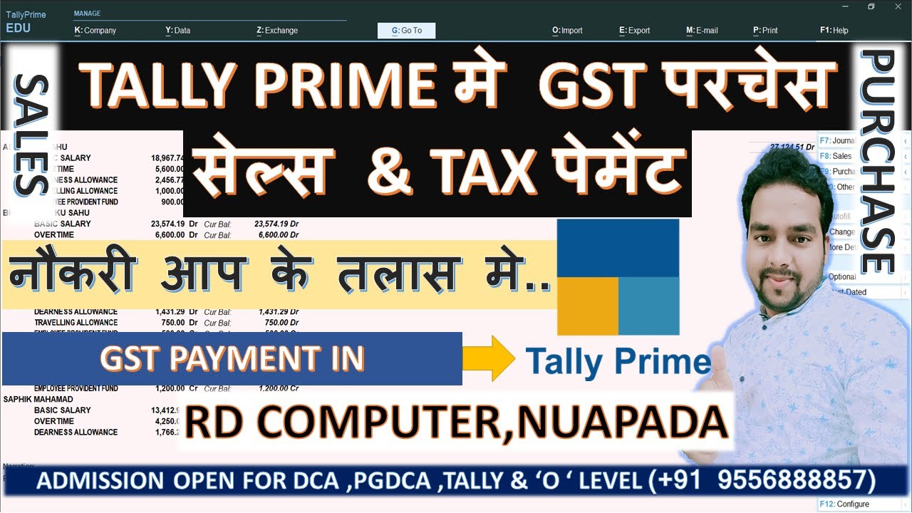 GST Purchase Sales Tax Payment In Tally Prime Purchase Sales In GST Purchase Sales Tax Payment In Tally Prime Purchase Sales In