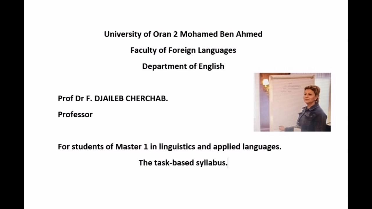 The Task Based Syllabus - YouTube