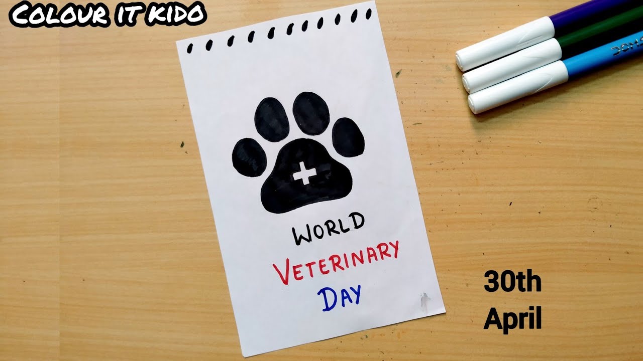 World Veterinary day Drawing | Veterinary day easy poster Drawing ...