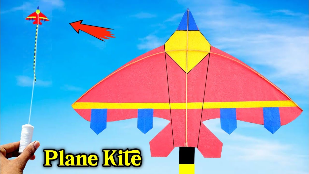 Jer Plane kite making , how to make kite at home , jet paper plane ...