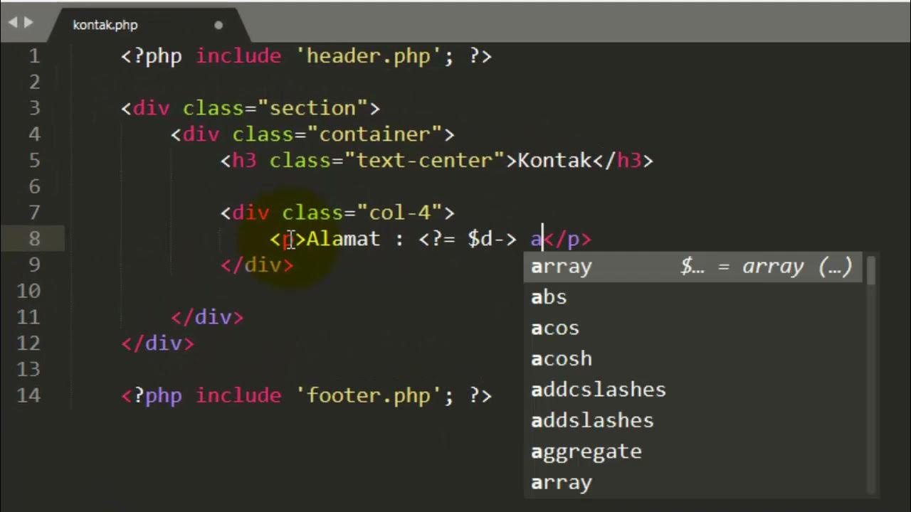 Tutorial Membuat Website Sekolah dengan PHP dan MySQL | Kontak #17 ...
