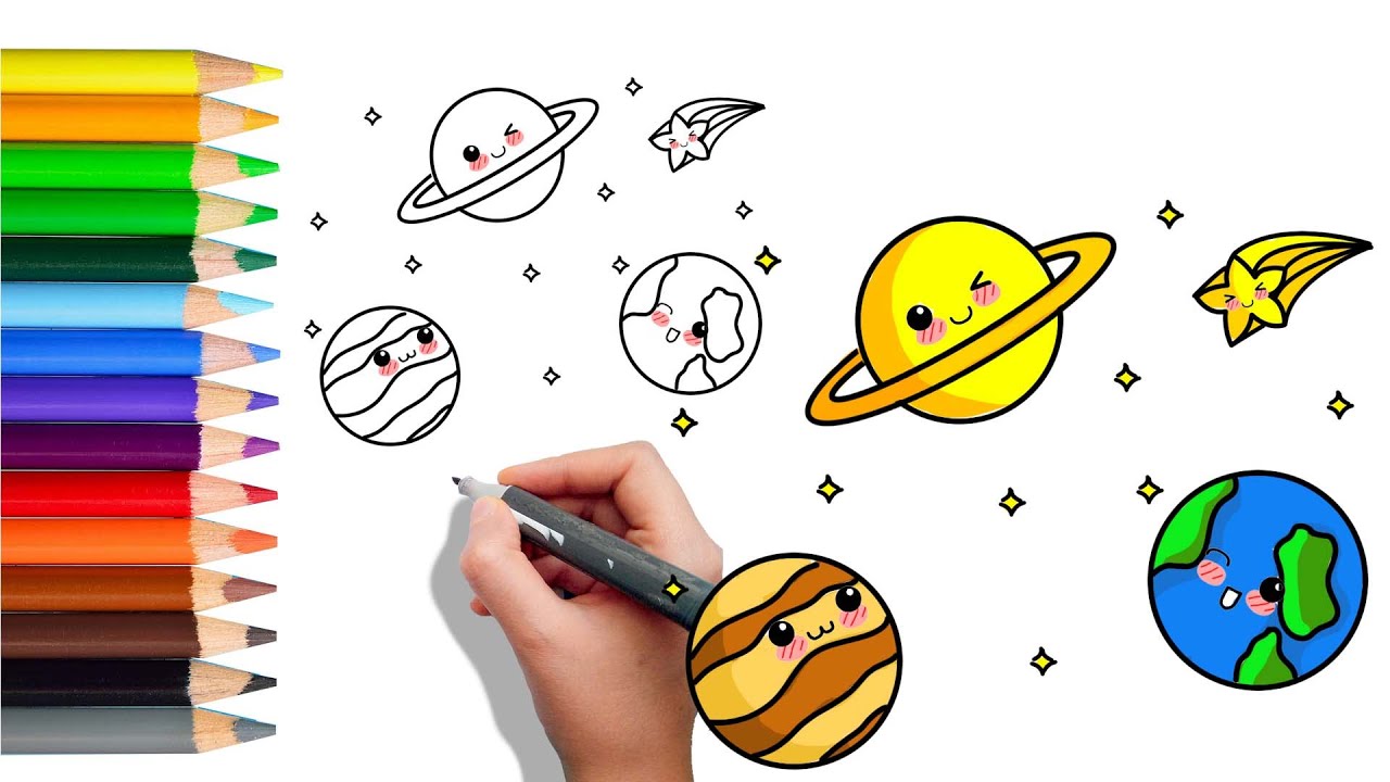 how to draw Planets and stars ?! - YouTube