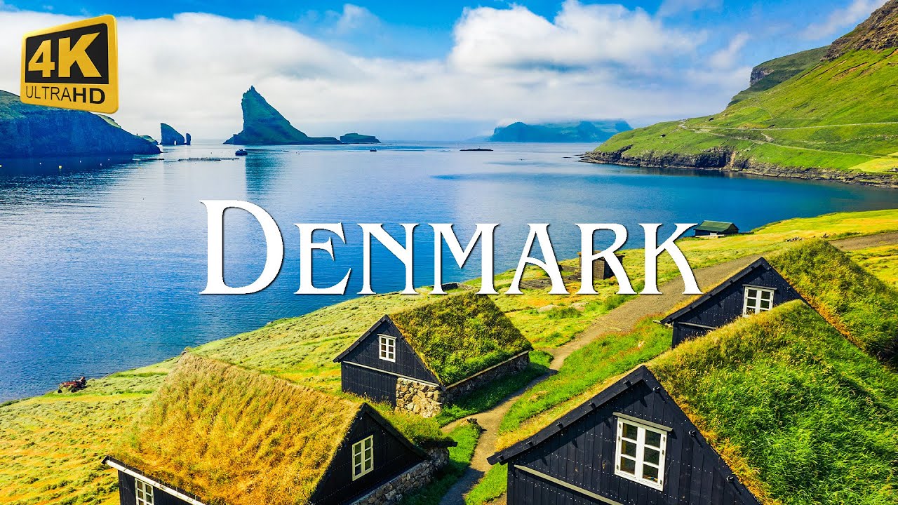 FLYING OVER DENMARK (4K UHD) - Relaxing Music With Wonderful Natural ...