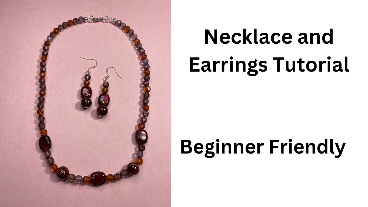 Necklace and Earrings Tutorial. Beaded Necklace. Making Earrings ...