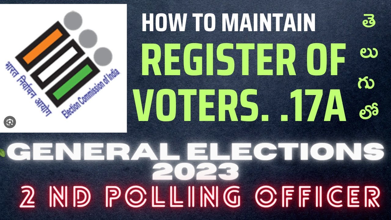 REGISTER OF VOTERS ..17A.. TELUGU - YouTube