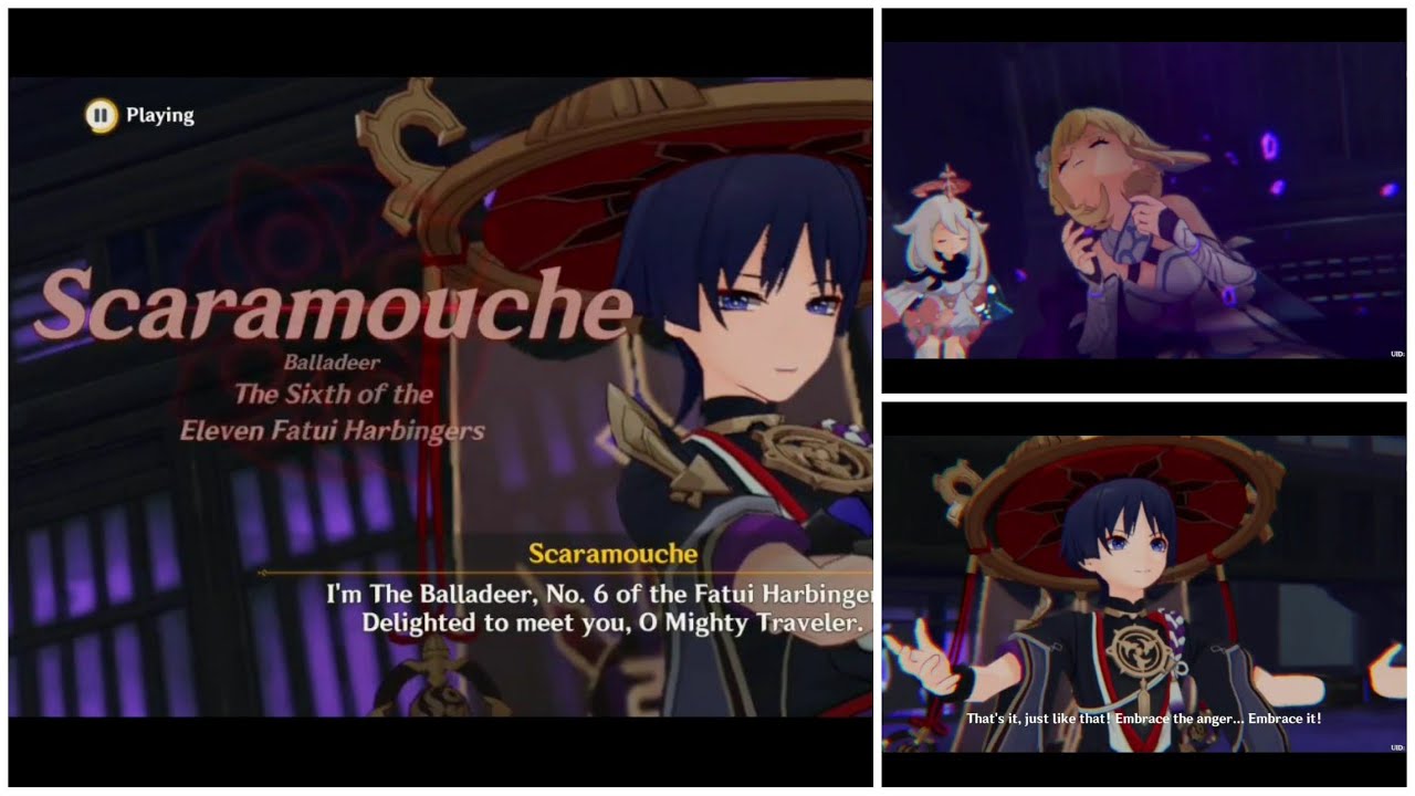 Scaramouche Sixth Fatui Harbinger Genshin Impact Full cut scene english ...