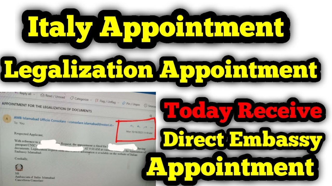 Today Receive Italy Embassy 🇮🇹 Appointment || Italy Legalization ...