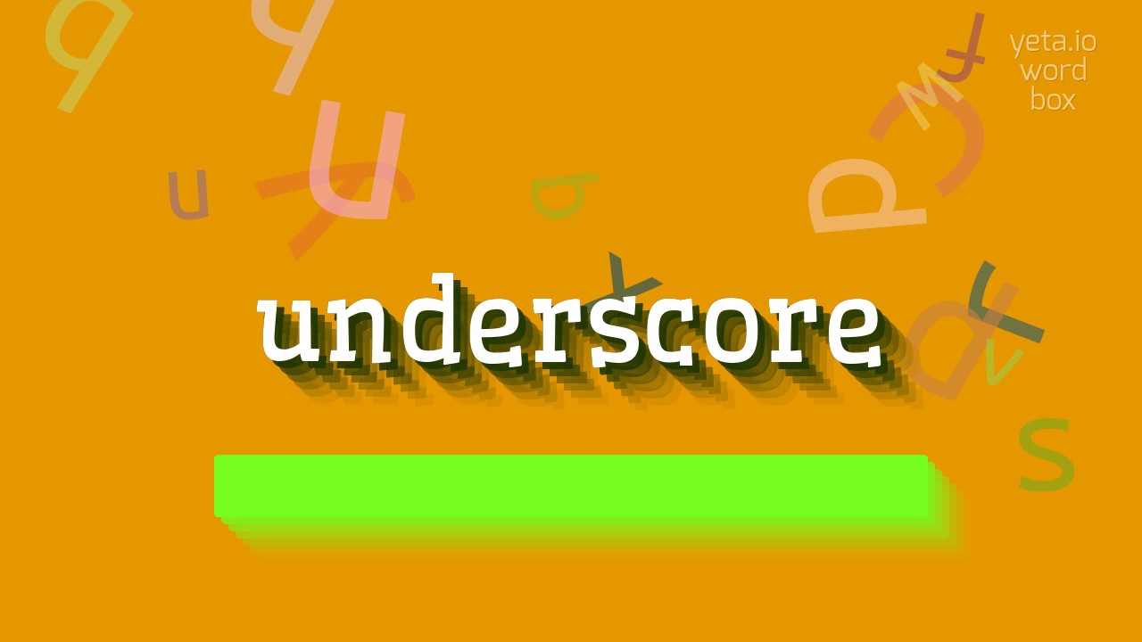 How To Say underscore High Quality Voices YouTube