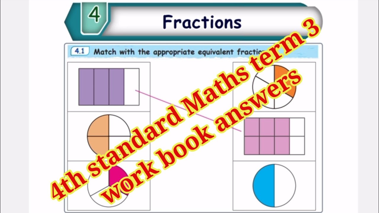 EE 4th standard maths term 3 work book answers unit 4 fraction English ...