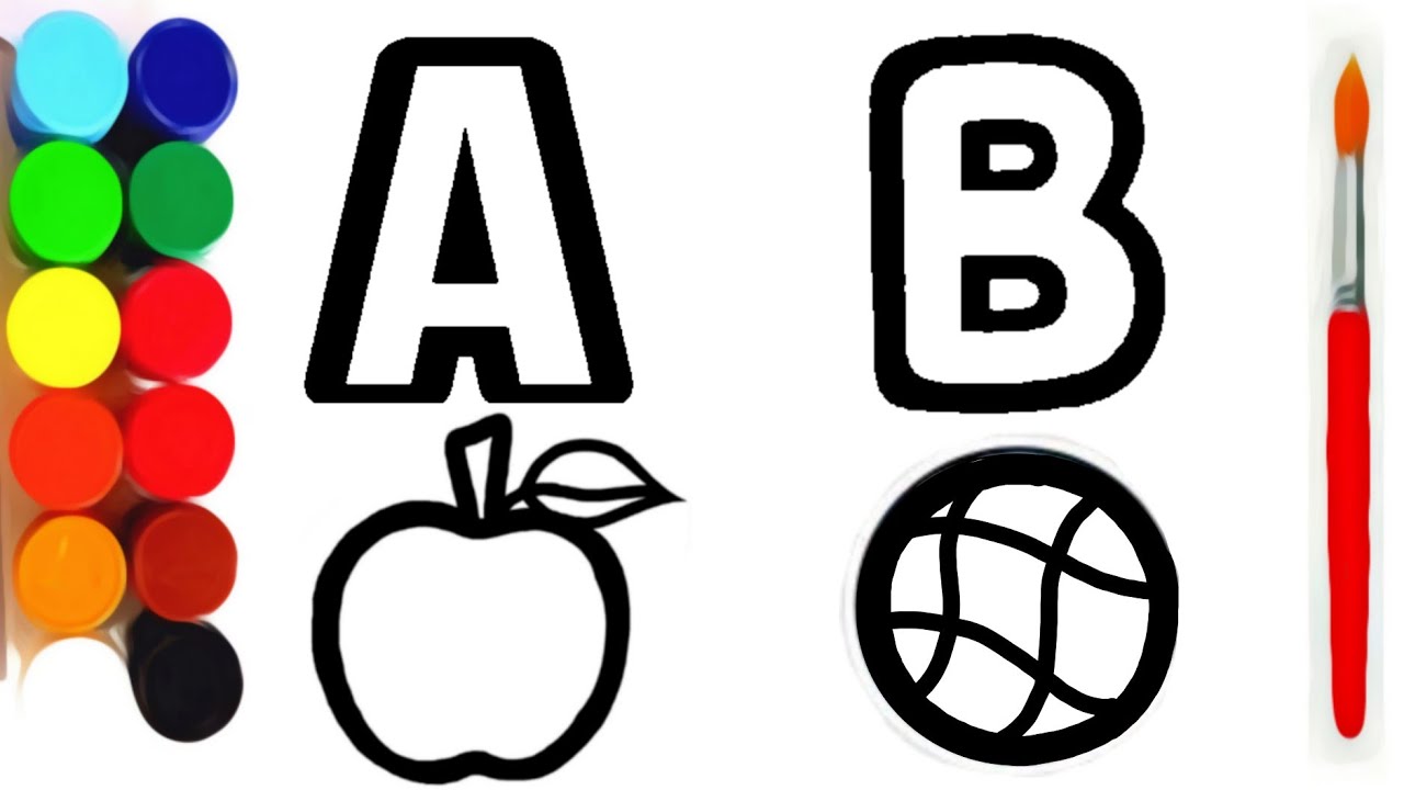 A for Apple 🍏 B for ball drawing | Draw Apple | Apple for kids | abcd ...