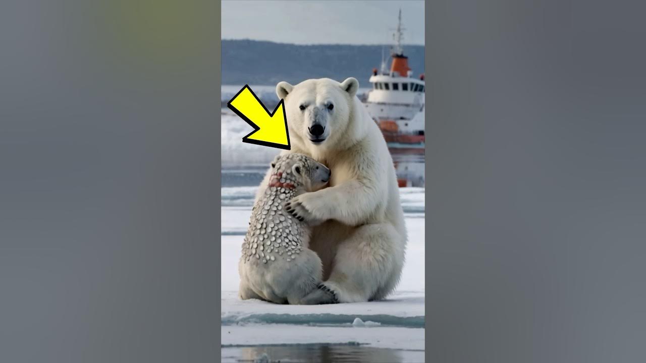Desperate Mother Polar Bear Begs Rescuers to Save Her Barnacle-Covered Cub - YouTube