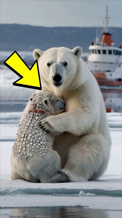 Desperate Mother Polar Bear Begs Rescuers to Save Her Barnacle-Covered Cub - YouTube