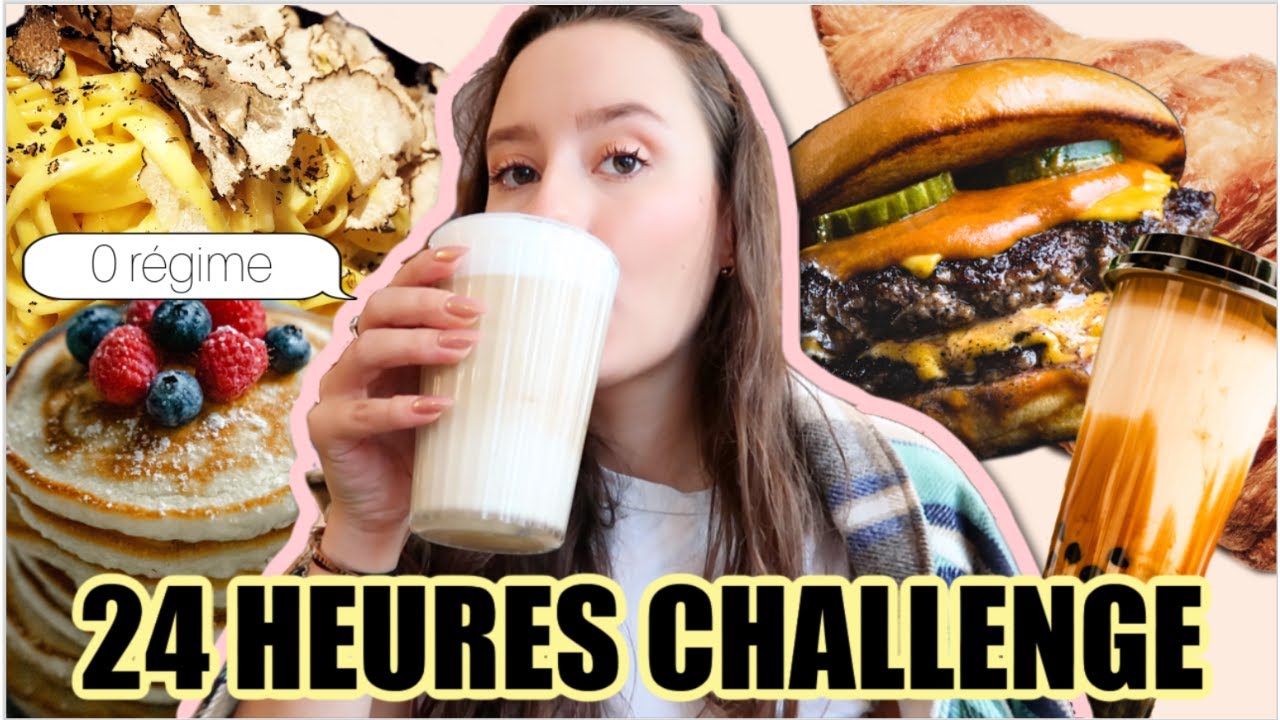 JE MANGE TOUT CE QUE JE VEUX PENDANT 24H CHALLENGE - YouTube