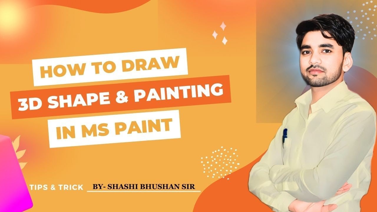 How to draw 3D shape & painting in ms paint🎨 l ms paint🎨 me 3D shape ...