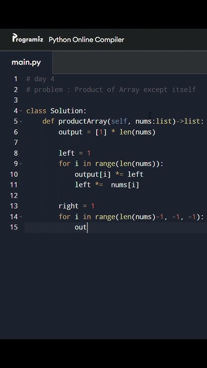 Day4 Leetcode Problem Product Of Array Except Self Youtube