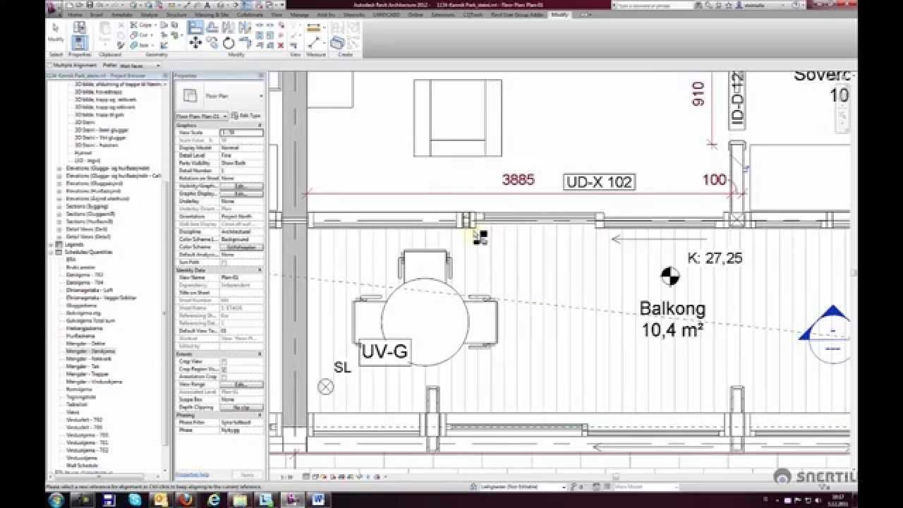 Revit 2012 - Make the Alignment Constraint Lock Visible - YouTube