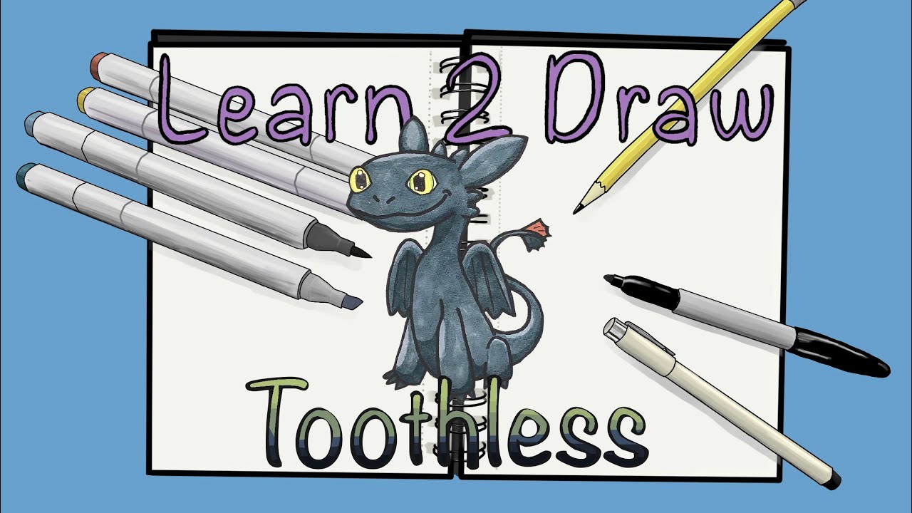How to Draw Toothless the Dragon - Easy Art Tutorial - YouTube
