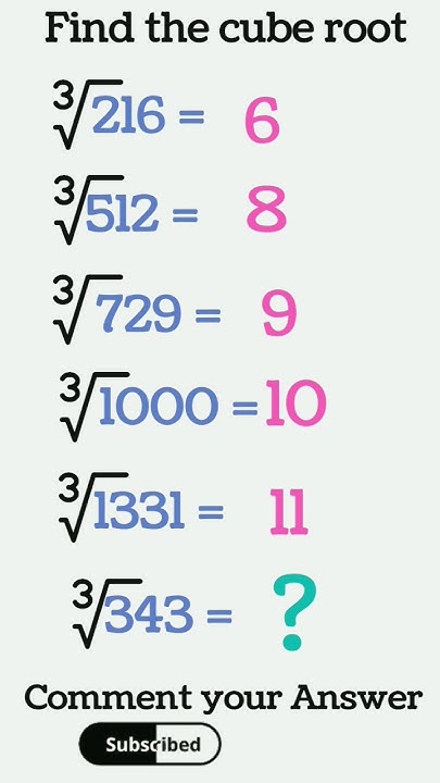 Cube root | cuberoot worksheet | cuberoot chart | - YouTube