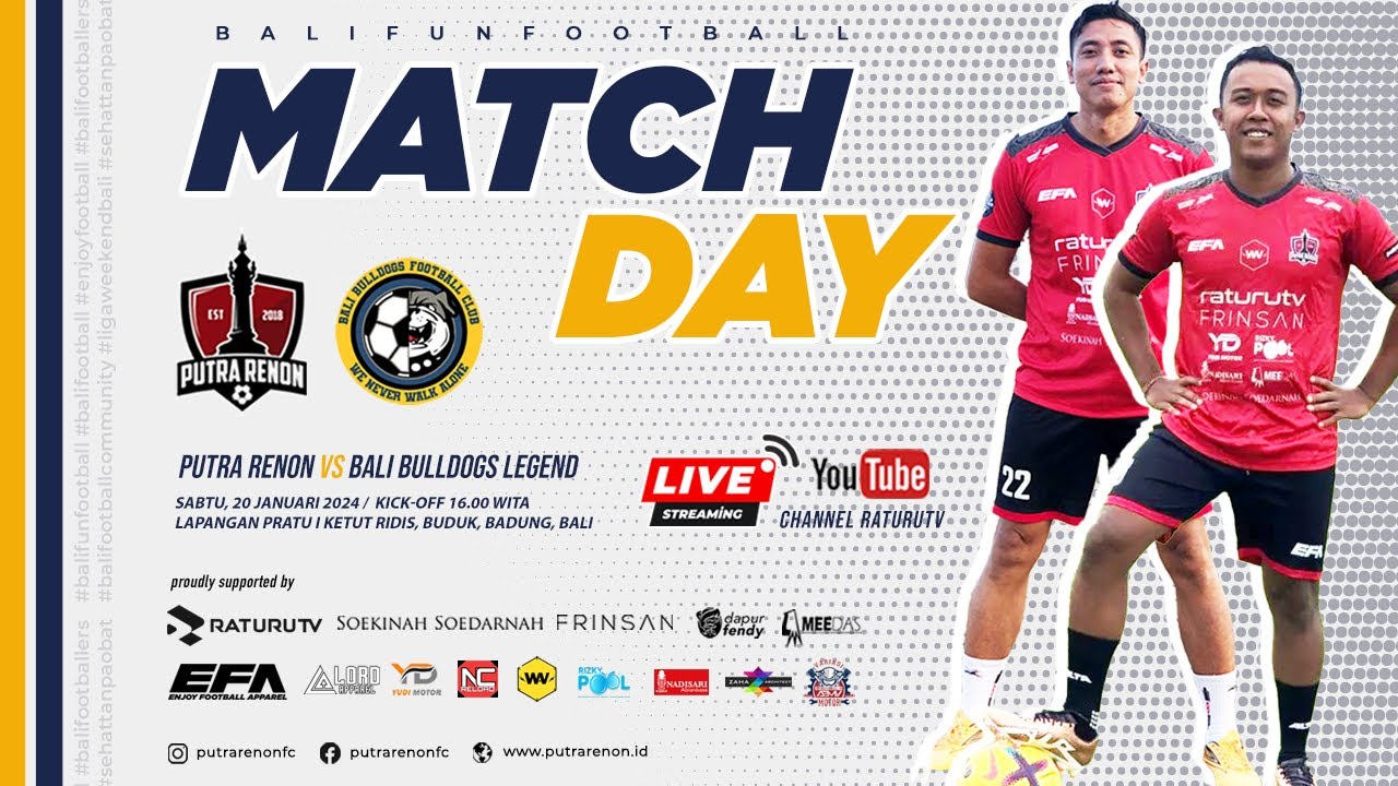 [ LIVE ] BALI BULLDOGS VS PUTRA RENON #raturutv #balifunfootball # ...