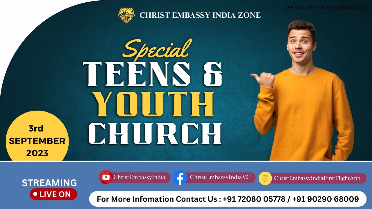 Teens And Youth Live Church | 3rd Sep 2023 | Christ Embassy India Zone ...