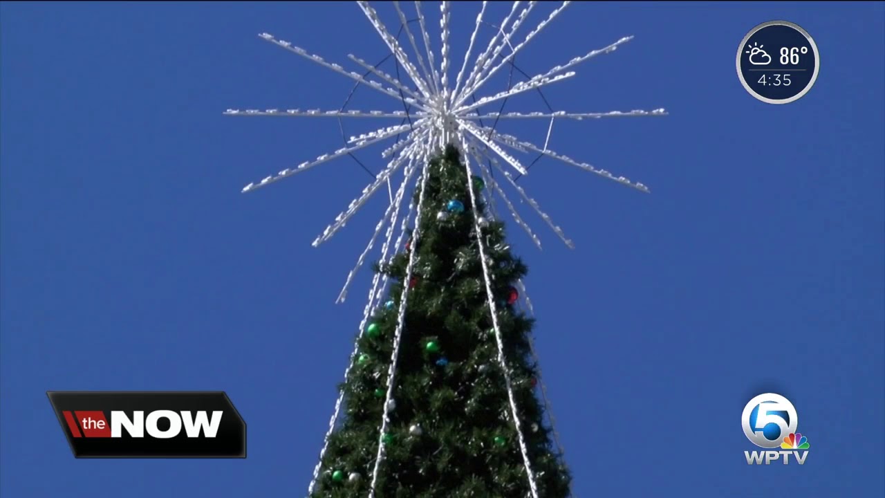 100-foot Christmas tree installation underway in Delray Beach - YouTube