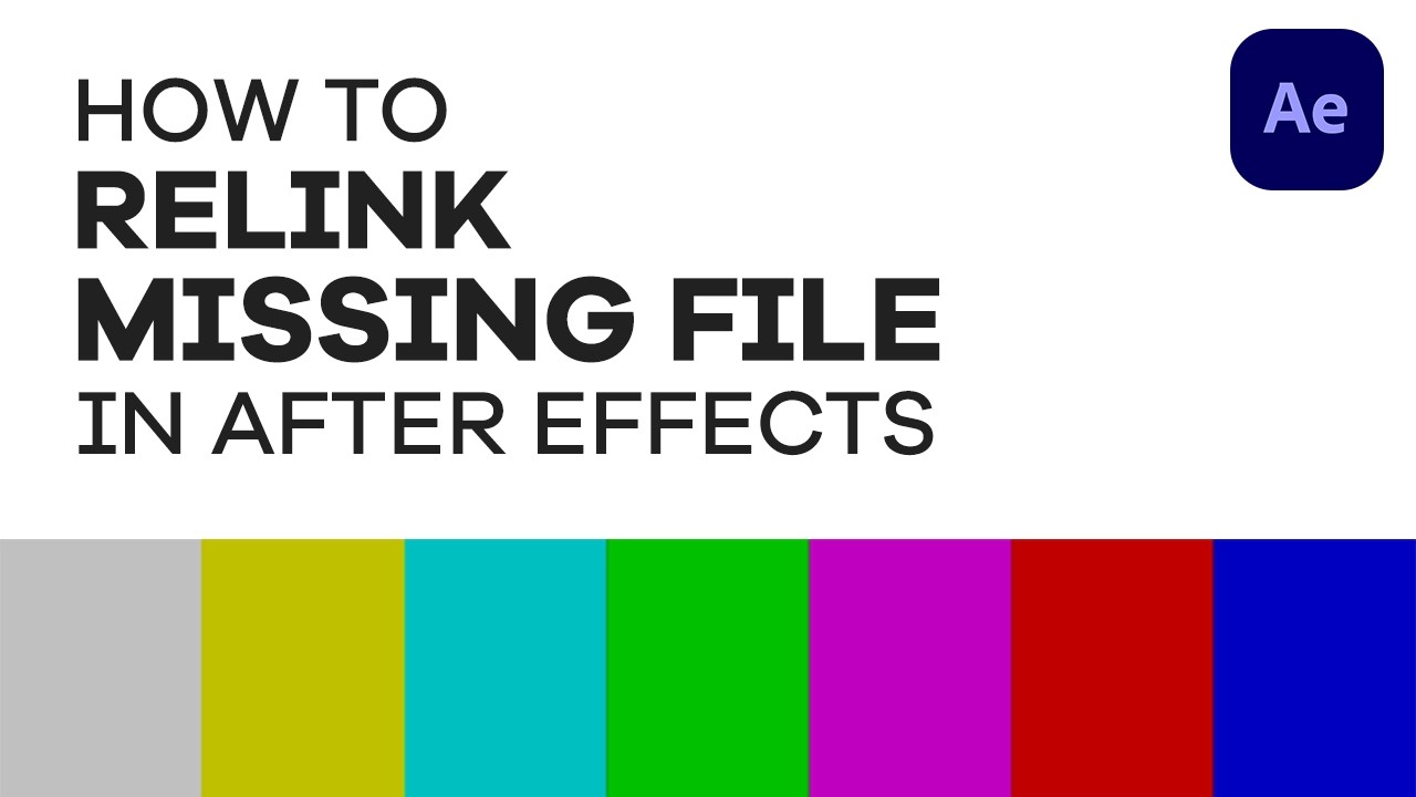 How to Relink Missing Files in After Effect| Fix Missing Files ...