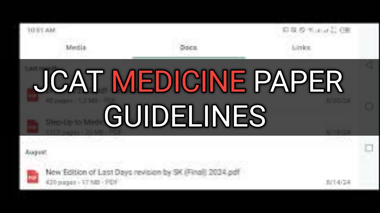 JCAT medicine paper guidelines - YouTube