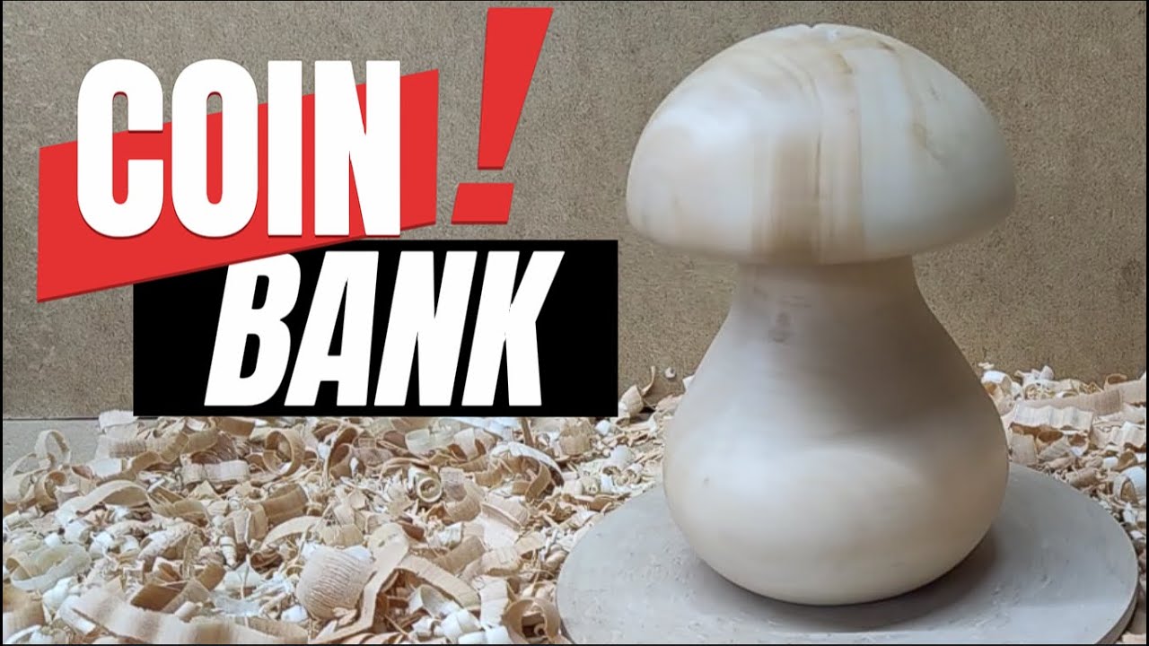 Izrada Kasice Za Novac | Woodturning-Mushroom Coin Bank - YouTube