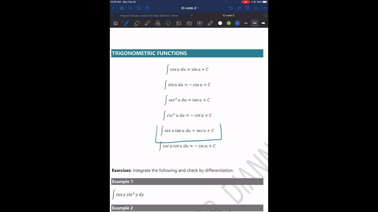 Integral Calculus: Simple Trigonometric Functions - YouTube