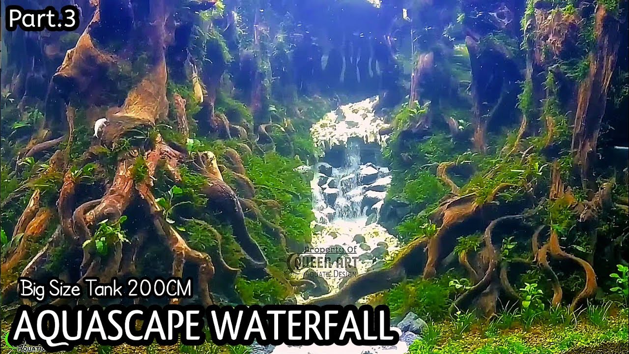 STEP BY STEP MAKING A WATERFALL AQUASCAPE | AQUASCAPING 200CM - YouTube