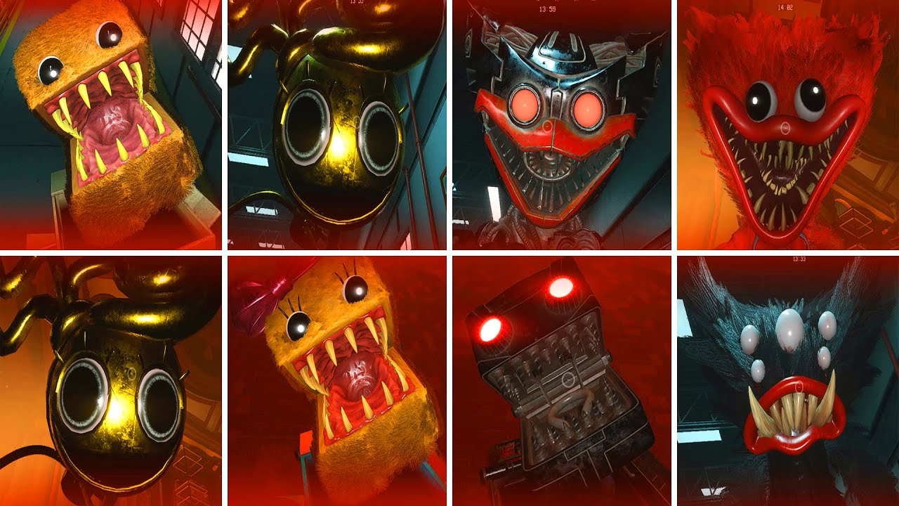ALL NEW JUMPSCARES MONSTER SKINS 1ST vs 3RD person - Project: Playtime ...