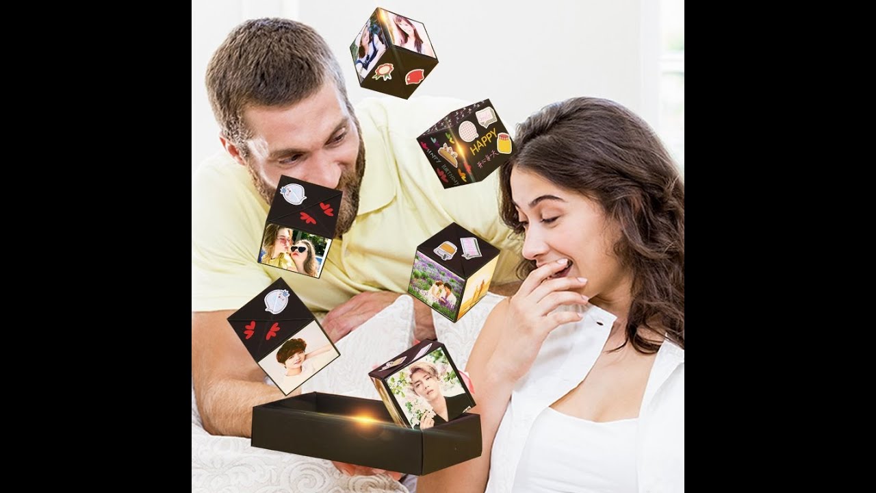 Creative DIY Surprise Bounce Love Box Explosion Photo Album Gift Box ...