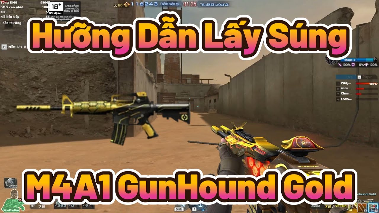 Hưỡng Dẫn Lấy Súng M4A1 GunHound Gold Và Đi Map AI RUST TOWN | Pin Chùa ...
